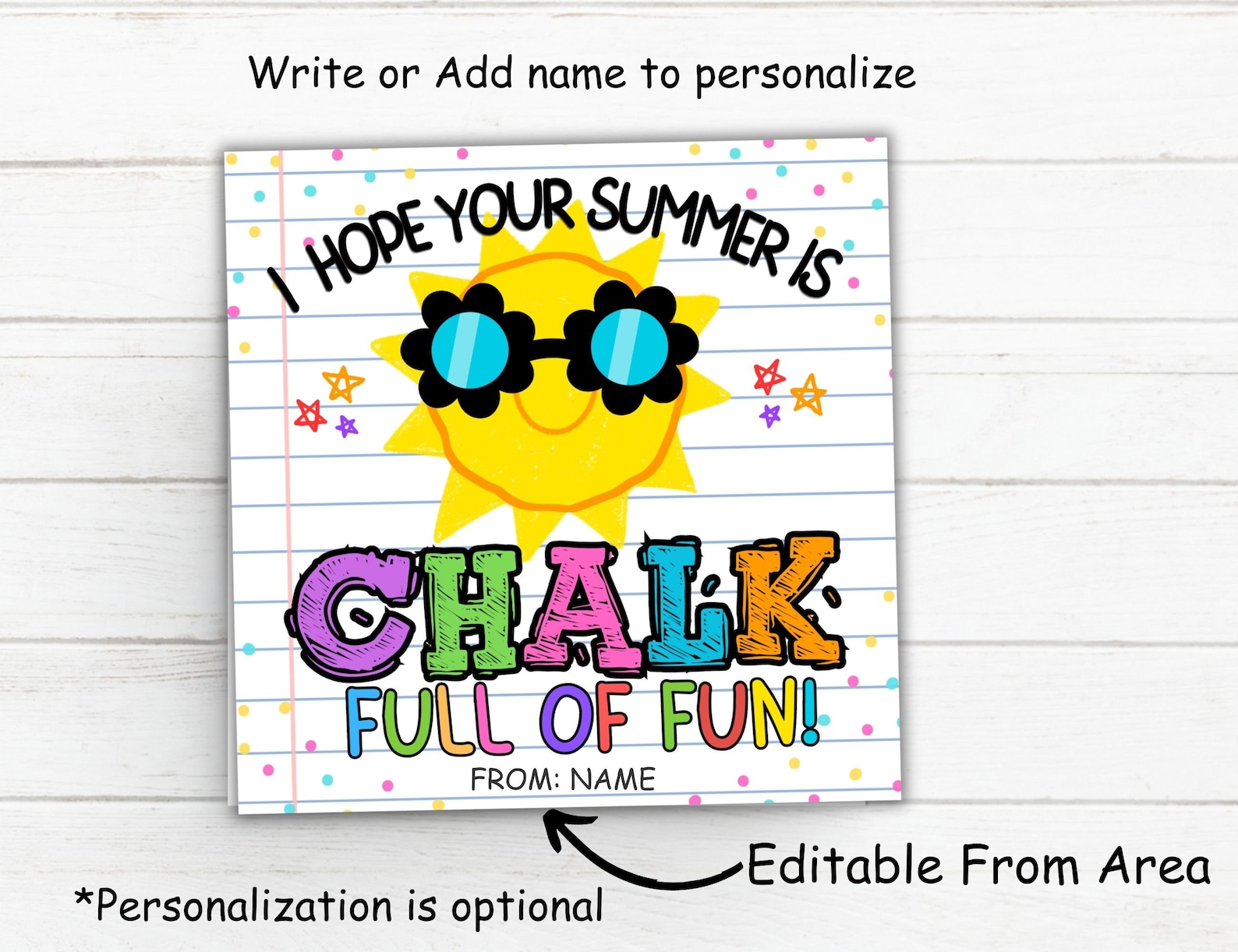 End of School Year Gifts for Students, Chalk Full of Fun Summer Break ...