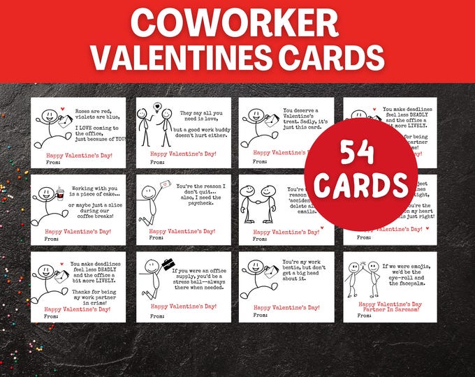 Funny Valentines Card for Coworkers Printable Funny Valentines Day Card ...