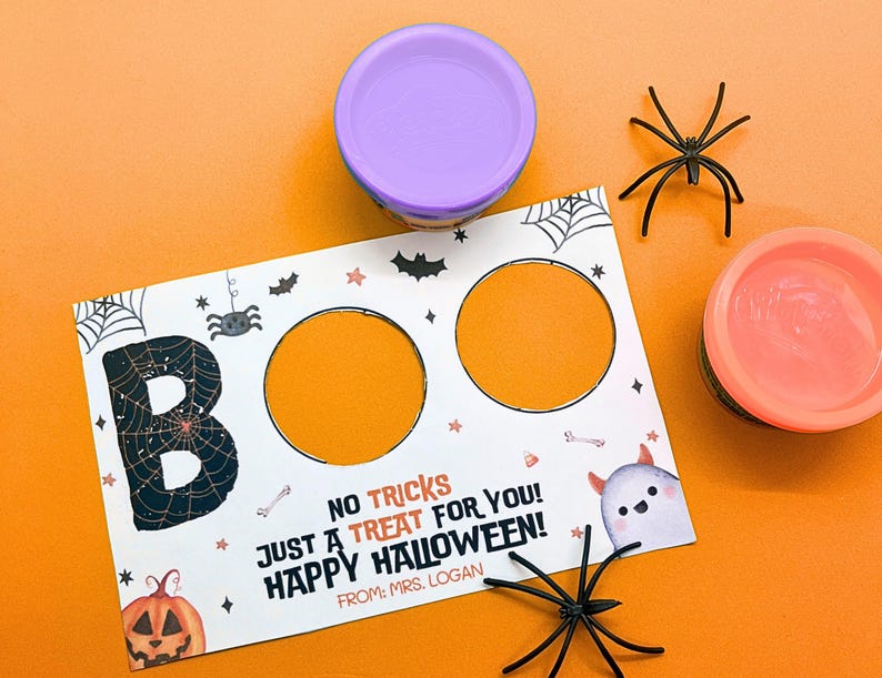 Halloween Play Dough Printable Holder, Halloween Play Doh Favors Gift ...