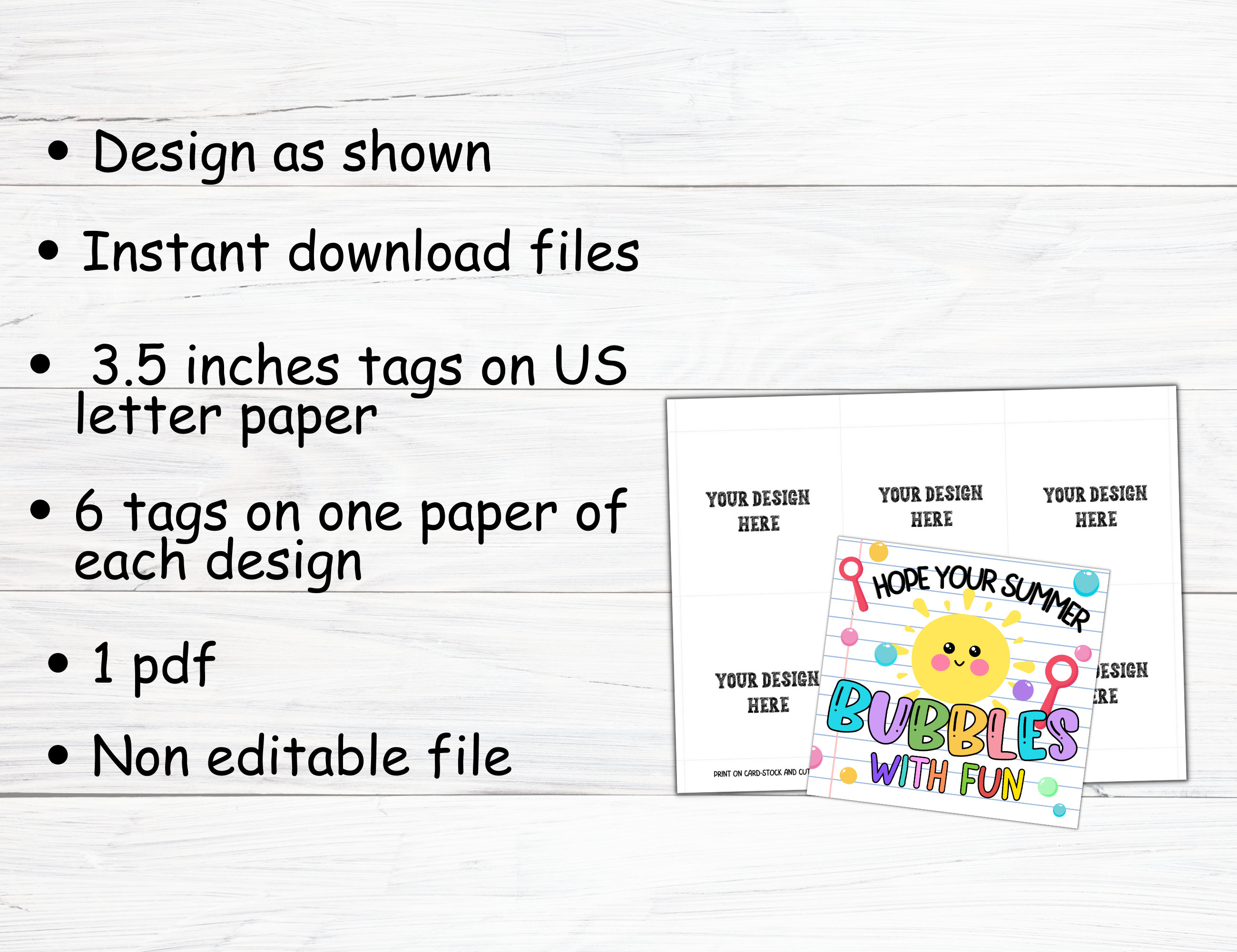 End of School Year Gifts Tags, Bubble Wand Gift Tags, Students ...