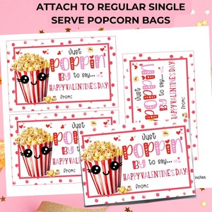 Popcorn Valentines Gift for Class, Poppin Valentines Popcorn Tag ...