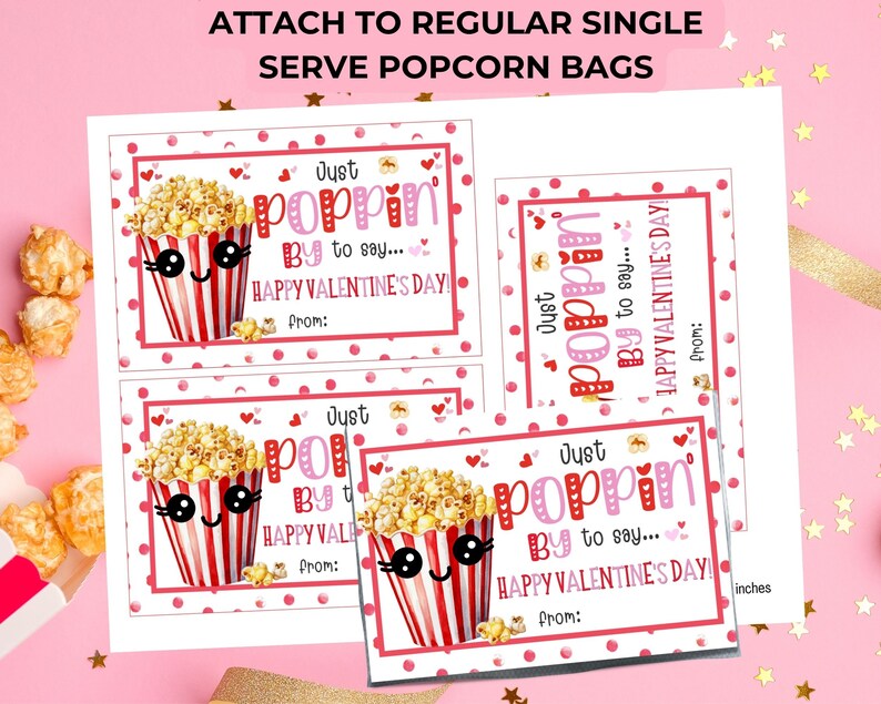 Popcorn Valentines Gift for Class, Poppin Valentines Popcorn Tag ...