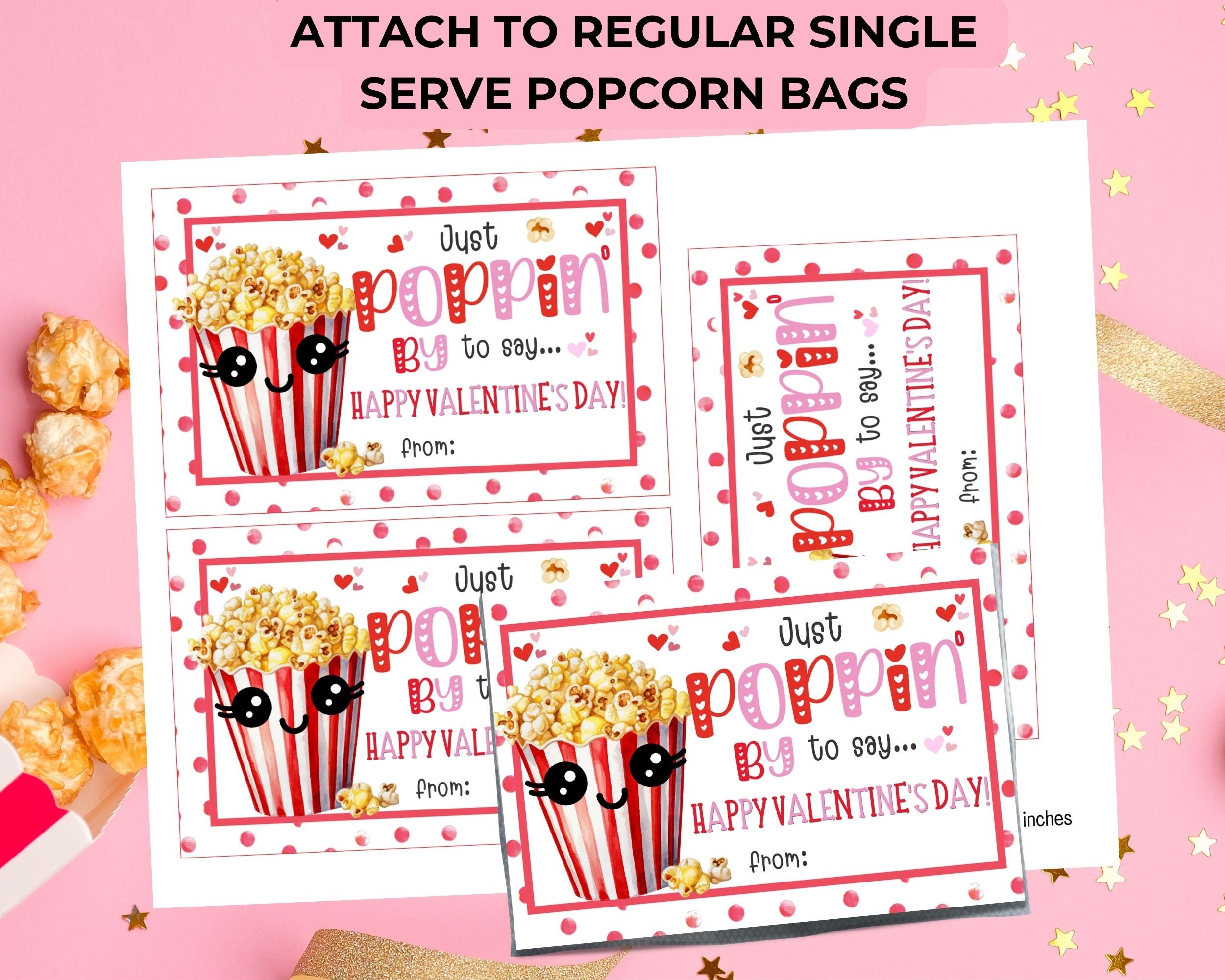 Popcorn Valentines Gift for Class, Poppin Valentines Popcorn Tag ...
