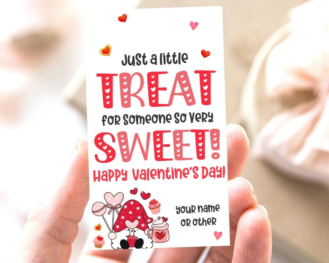 Valentine Treat Tag, Kids Valentines Treat Bags Tag, School Classroom ...