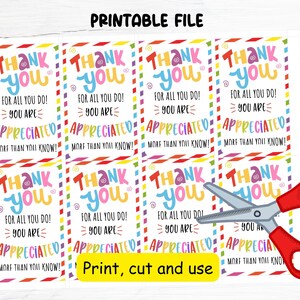 Appreciation Tags, Teacher, Employee Appreciation Day, Thank You for ...