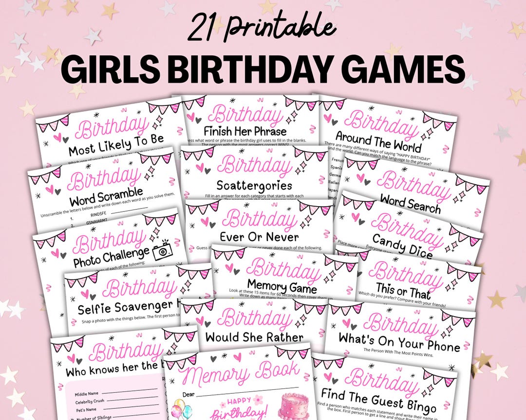 Girls Birthday Party Games, Teen Tween Girls Bday Party Games, 13th ...