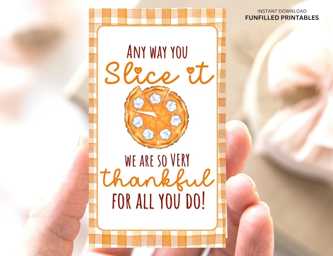 Thanksgiving Pie Tags, Pie Thank You Tags, Thanksgiving Favor Tag, Any ...