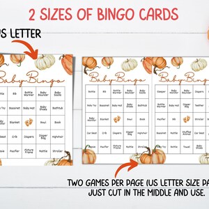 50 Fall Baby Shower Bingo Cards Printable, Autumn Fall Baby Shower ...