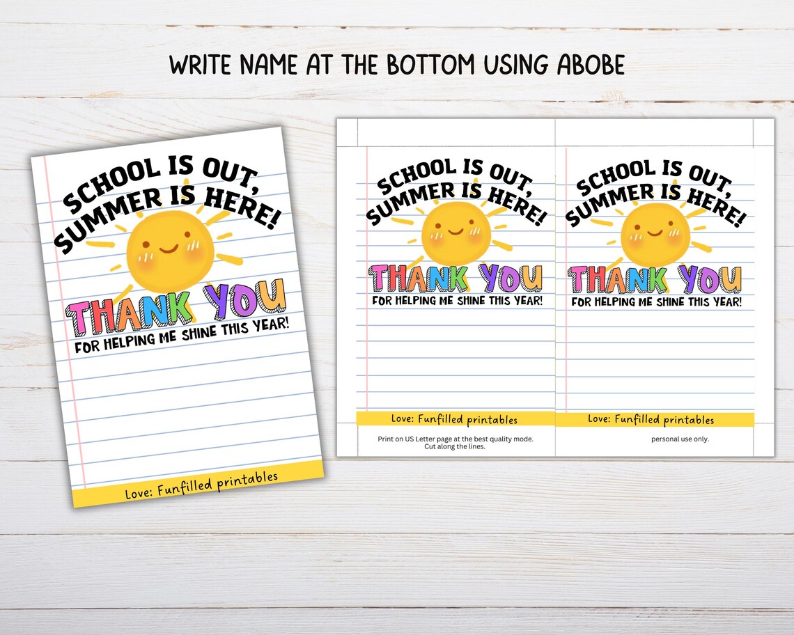 End of Year Teacher Gift Card Holder, School is Out Teacher Summer Gift ...