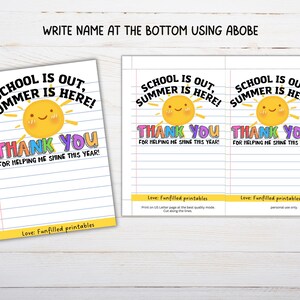End of Year Teacher Gift Card Holder, School is Out Teacher Summer Gift ...
