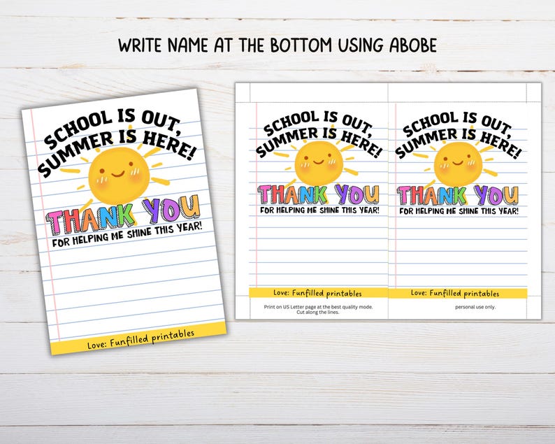 End of Year Teacher Gift Card Holder, School is Out Teacher Summer Gift ...
