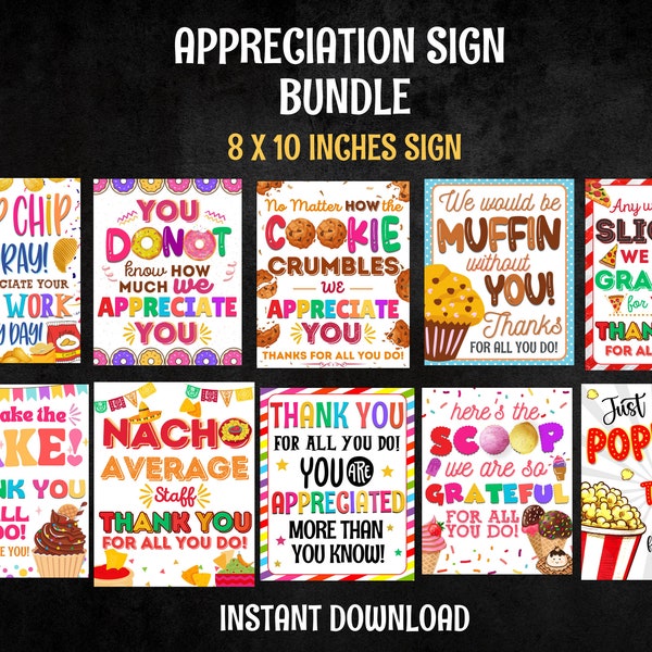 Employee Appreciation Treats Sign - Etsy