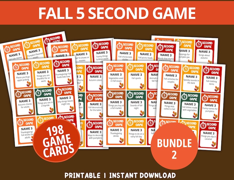 Fall Games Bundle Printable Fall Party Games for Adults Kids ...