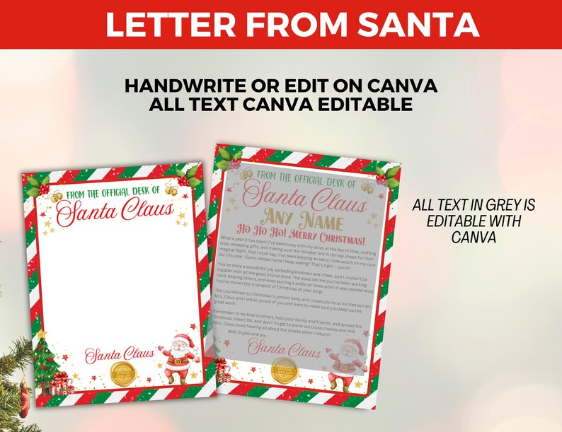 Official Santa Letterhead AND Stamped Envelope, Printable Santa ...