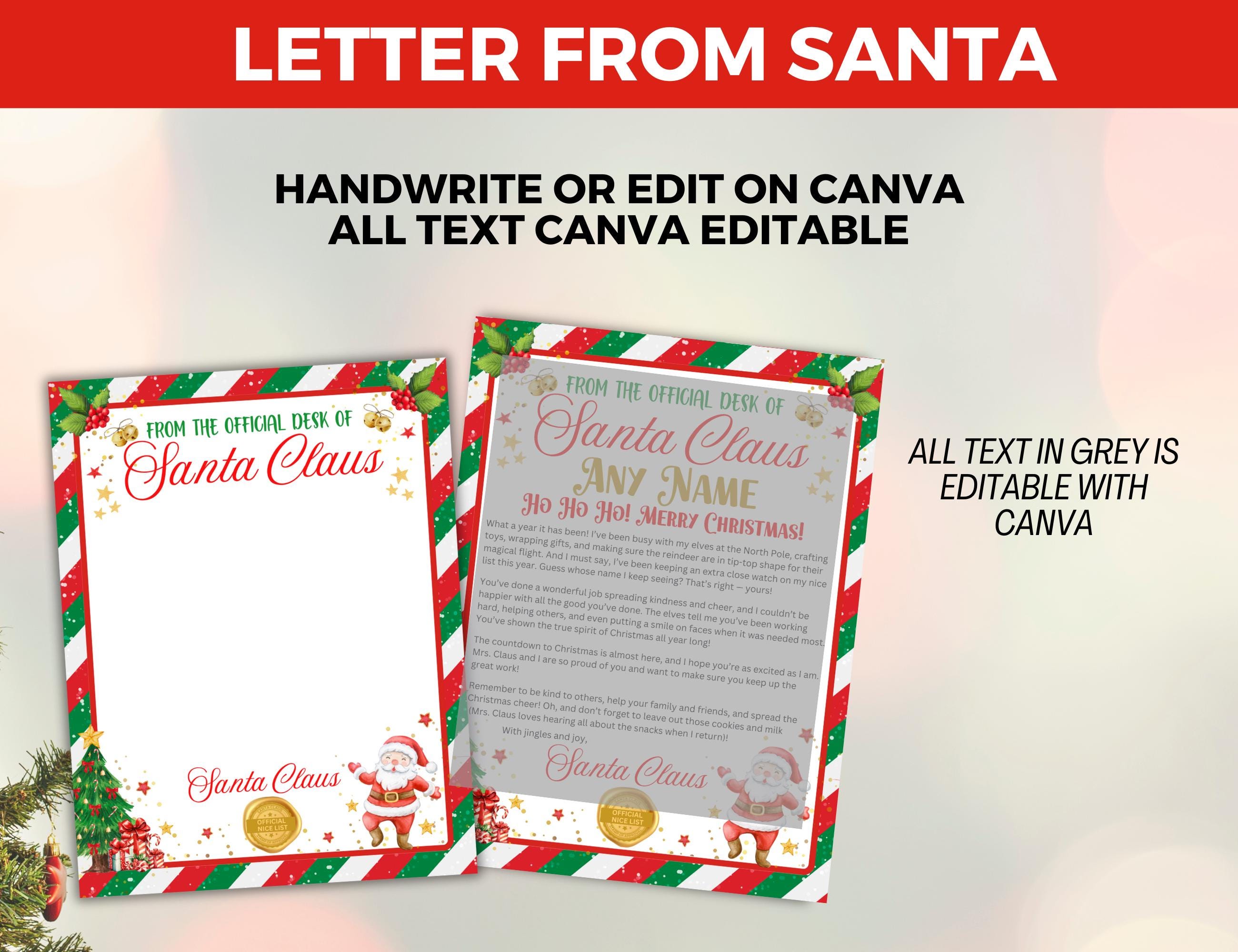 Official Santa Letterhead AND Stamped Envelope, Printable Santa ...