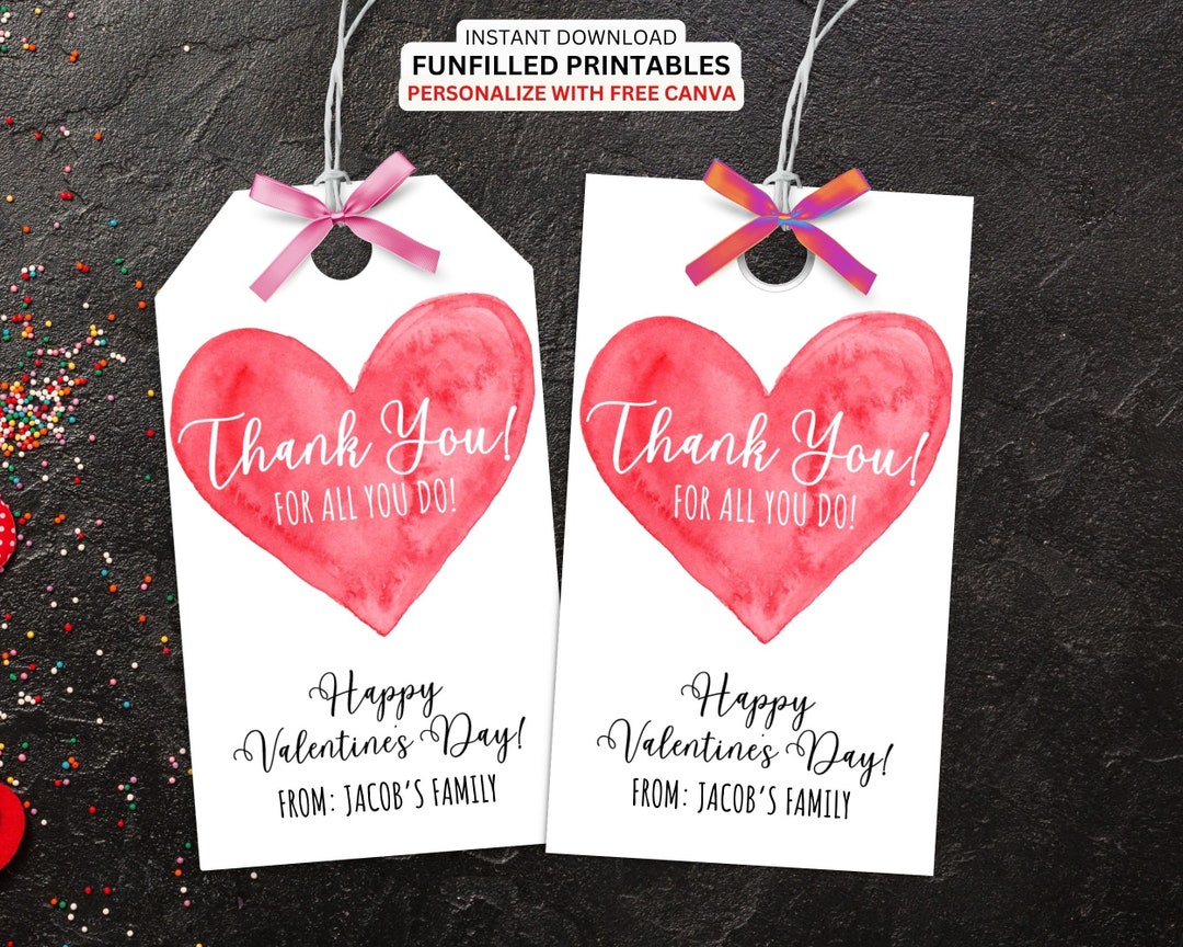 Valentines Thank You Tags, Valentines Staff Teacher Appreciation Tags ...