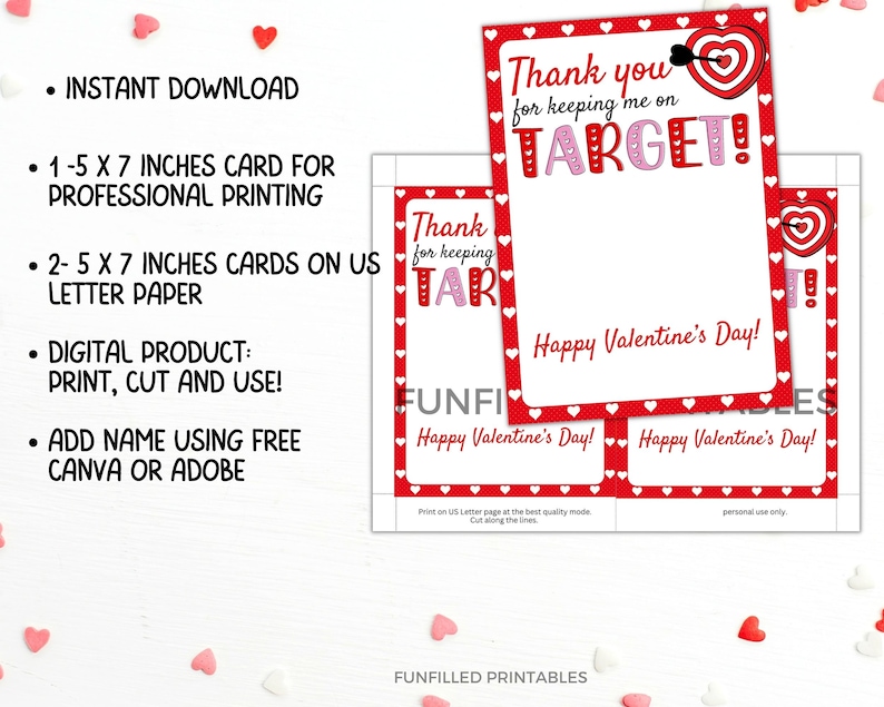 Thanks for Keeping Me on Target Valentine Gift Card Holder, Teacher ...