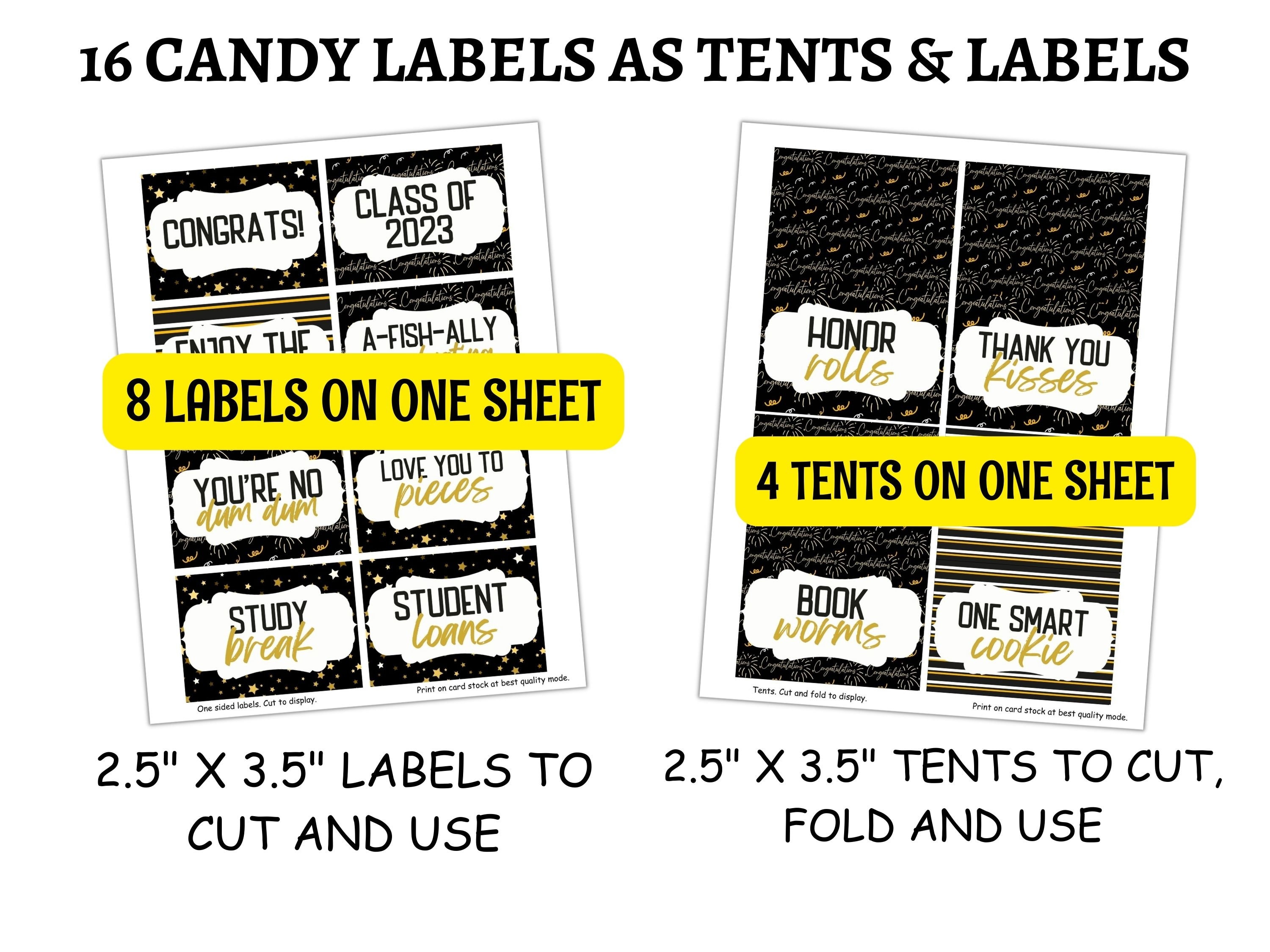 Graduation Candy Buffet Labels, Graduation Candy Bar Sign, Class of ...