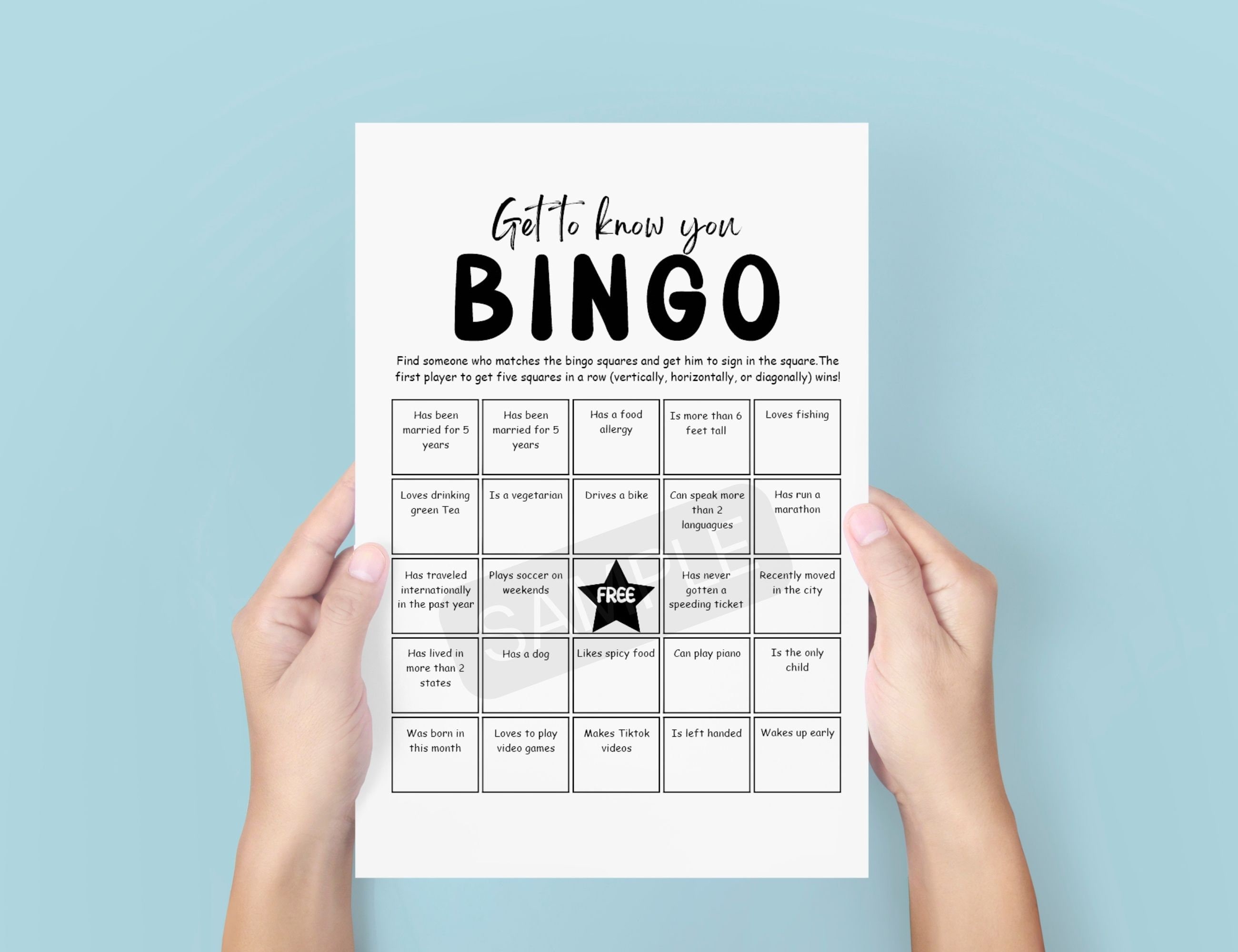 Get to Know You Bingo Icebreaker Game, Mingle Bingo, Editable PDF ...
