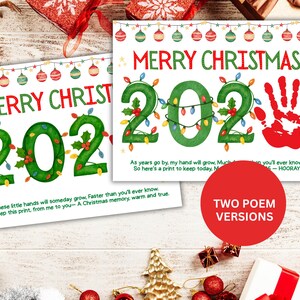 2025 Christmas Handprint Art Poem Printable, Christmas Keepsake, DIY ...