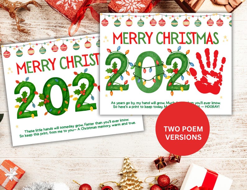 2025 Christmas Handprint Art Poem Printable, Christmas Keepsake, DIY ...