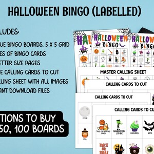 20 Halloween Bingo Cards Cute Halloween Bingo for Kids - Etsy