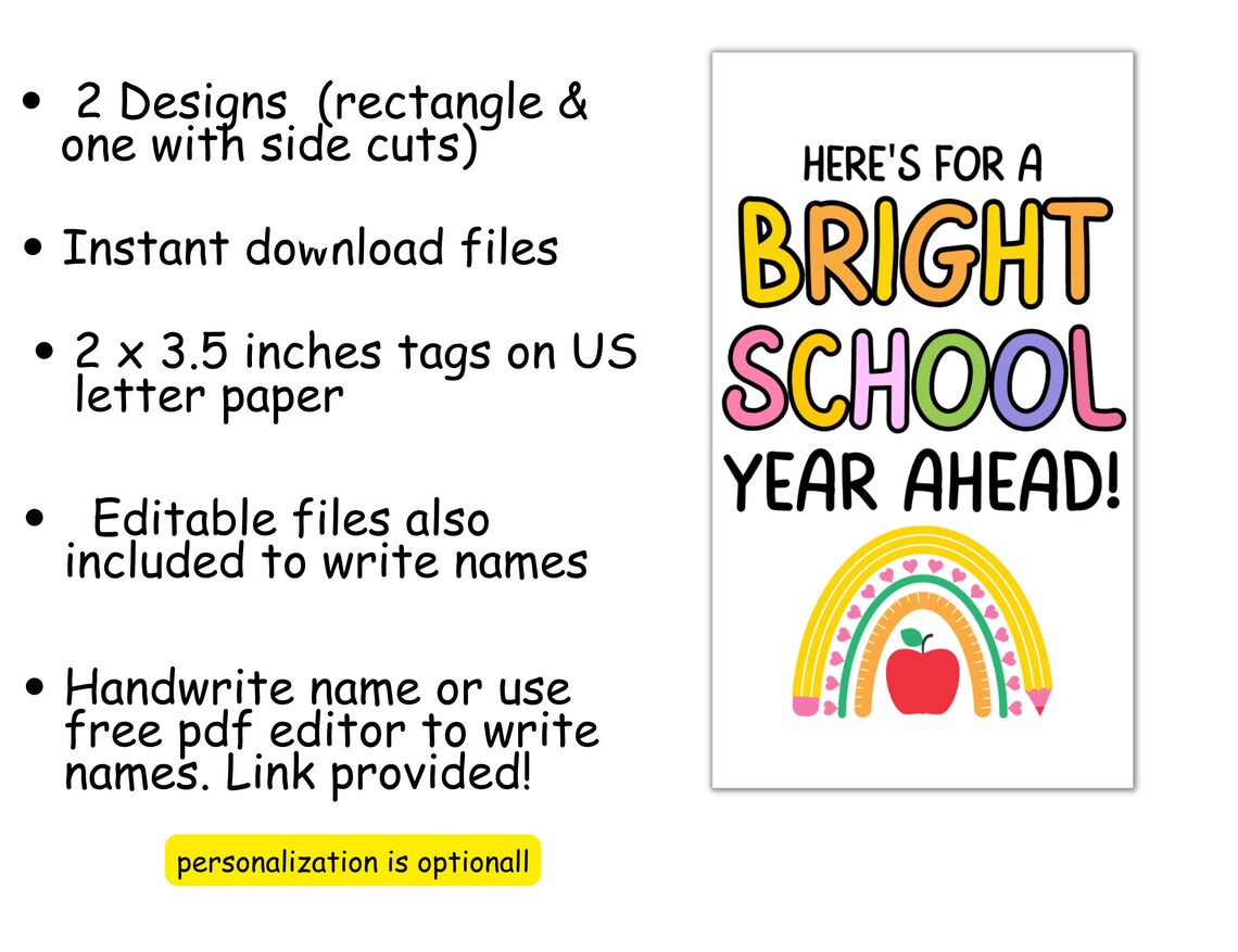 Heres to A Bright School Year Tag, New School Year Teacher Students ...