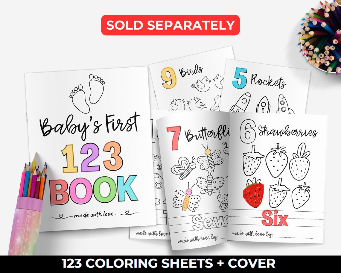 ABC Baby Shower Coloring Book, Baby's First ABC Book, Baby Alphabet ...