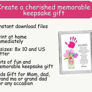 Printable Mother's Day Flower Handprint Craft Poem Handprint Art Gift ...