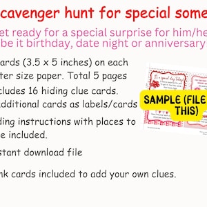 Anniversary Scavenger Hunt, Adult Romantic Couple Scavenger Hunt for ...