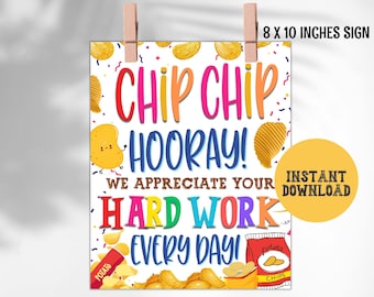 Printable Chip Chip Hooray Cookie Table Sign for School Employees Staff ...