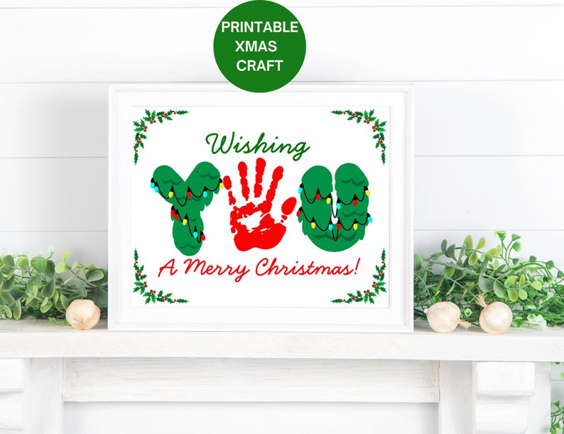 Christmas Handprint Art Bundle, 2O25 Holiday Handprint Keepsake for ...