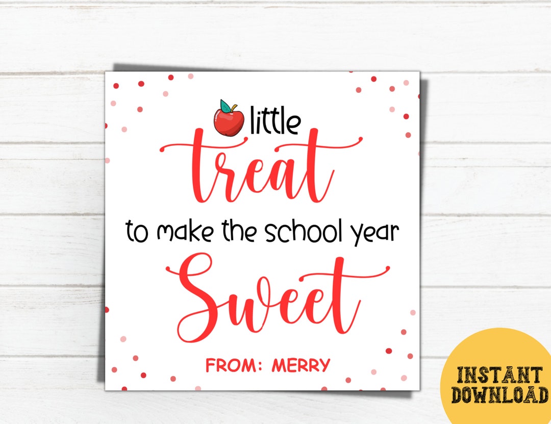First Day of School Treat Tag, Back to School Tags, Welcome Back to ...