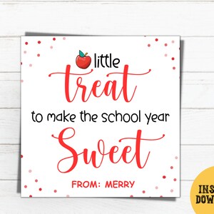 First Day of School Treat Tag, Back to School Tags, Welcome Back to ...