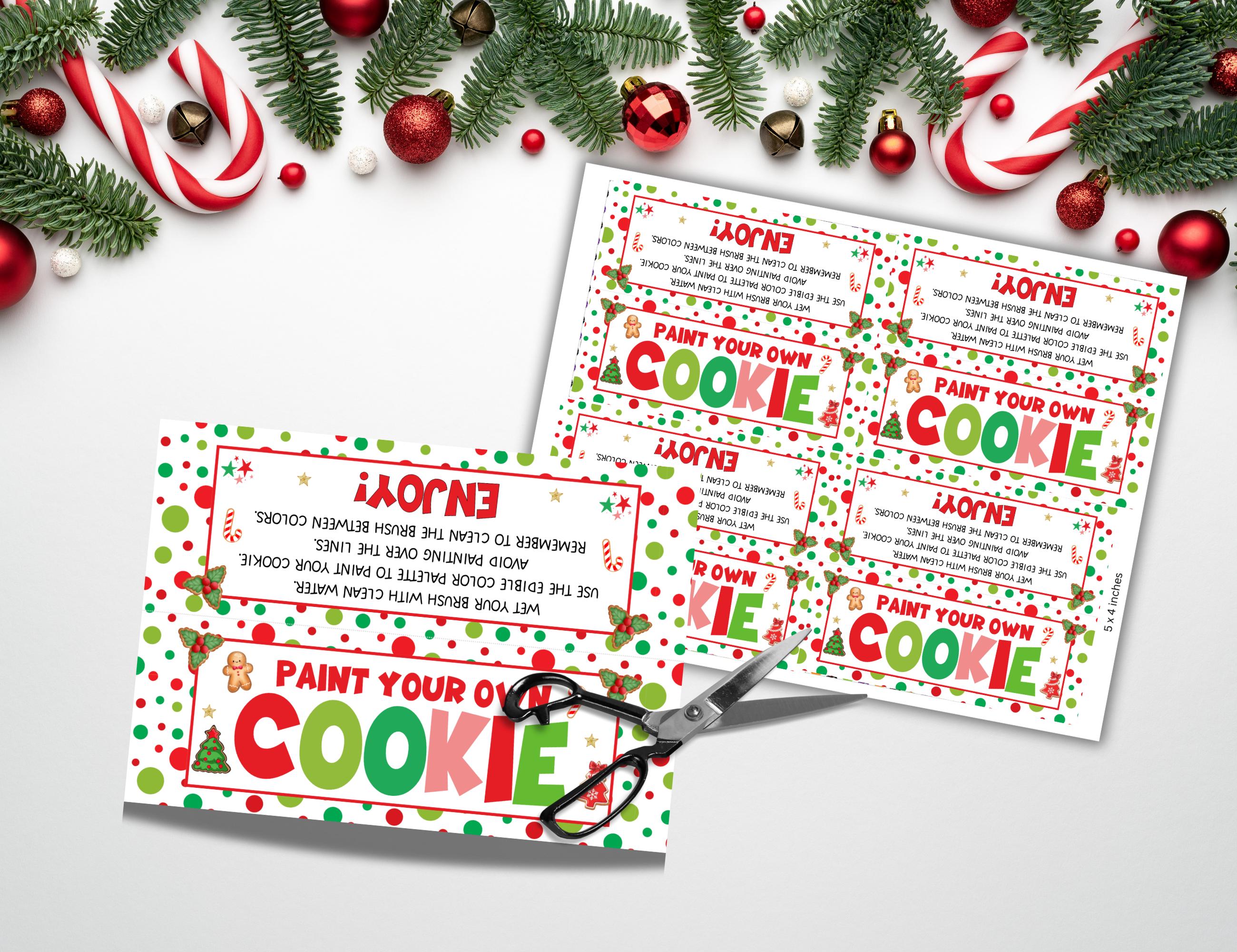 Paint Your Own Christmas Cookie Bag Topper Printable, PYO Christmas Bag ...