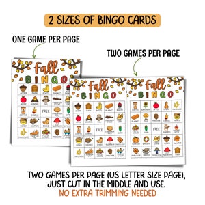 100 Fall Bingo Cards, Autumn Fall Games, Autumn Bingo Printable, Kids ...