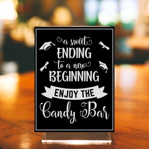 Graduation Dessert Table Sign, New Beginning Graduation Sign ...