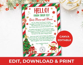 Christmas Elf Introduction Letter, Elf Arrival Letter Printable, First ...