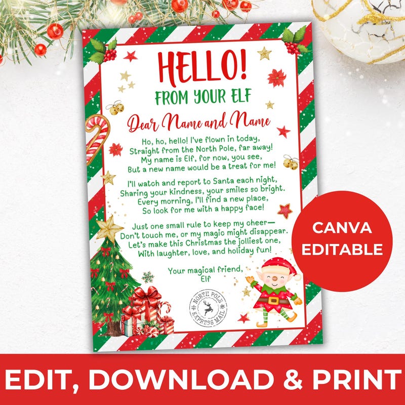 First Time Elf Arrival Letter - Etsy