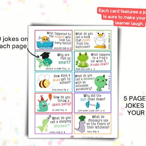 Lunch Box Jokes Printable, Back to School Lunch Box Notes for Kids ...