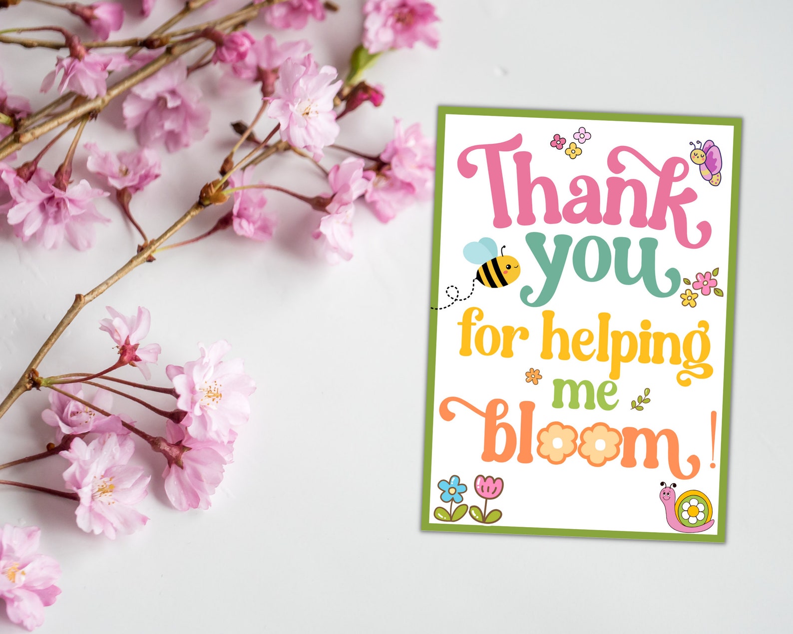 Thank You for Helping Me Bloom Tag Printable, Teacher Appreciation ...
