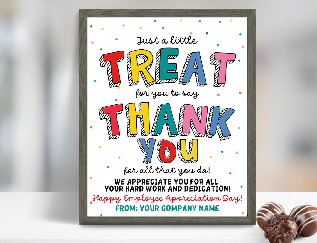 Employee Appreciation Day Sign, Team Thank You Sign, Staff Appreciation ...