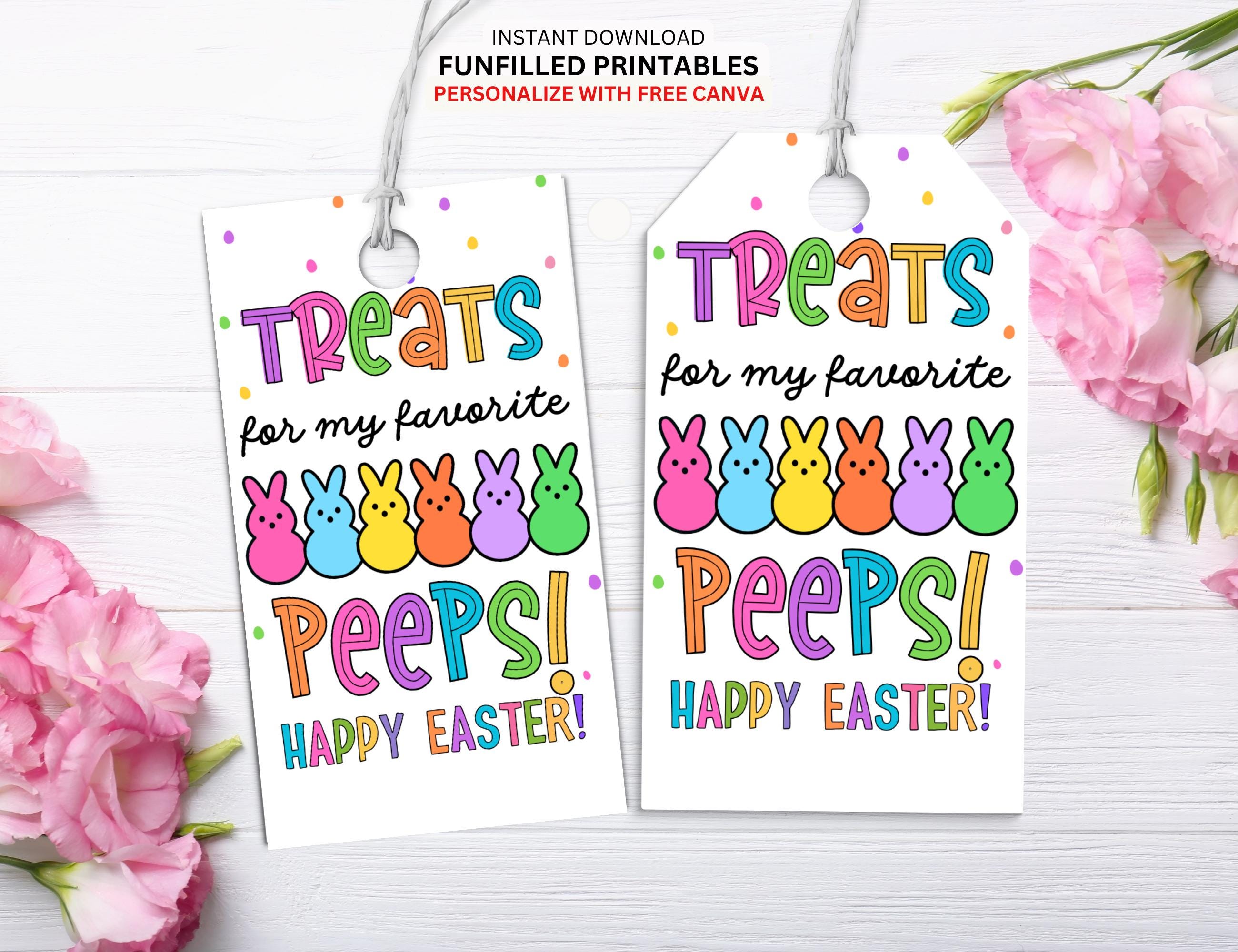 Easter Treats for My Peeps Tag, Easter Gift Tag, Peeps Easter Treat Tag ...