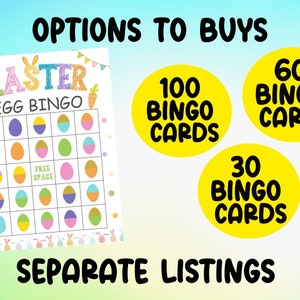 Easter Egg Bingo, 60 Easter Bingo Cards, Easter Party Games, Egg Hunt ...