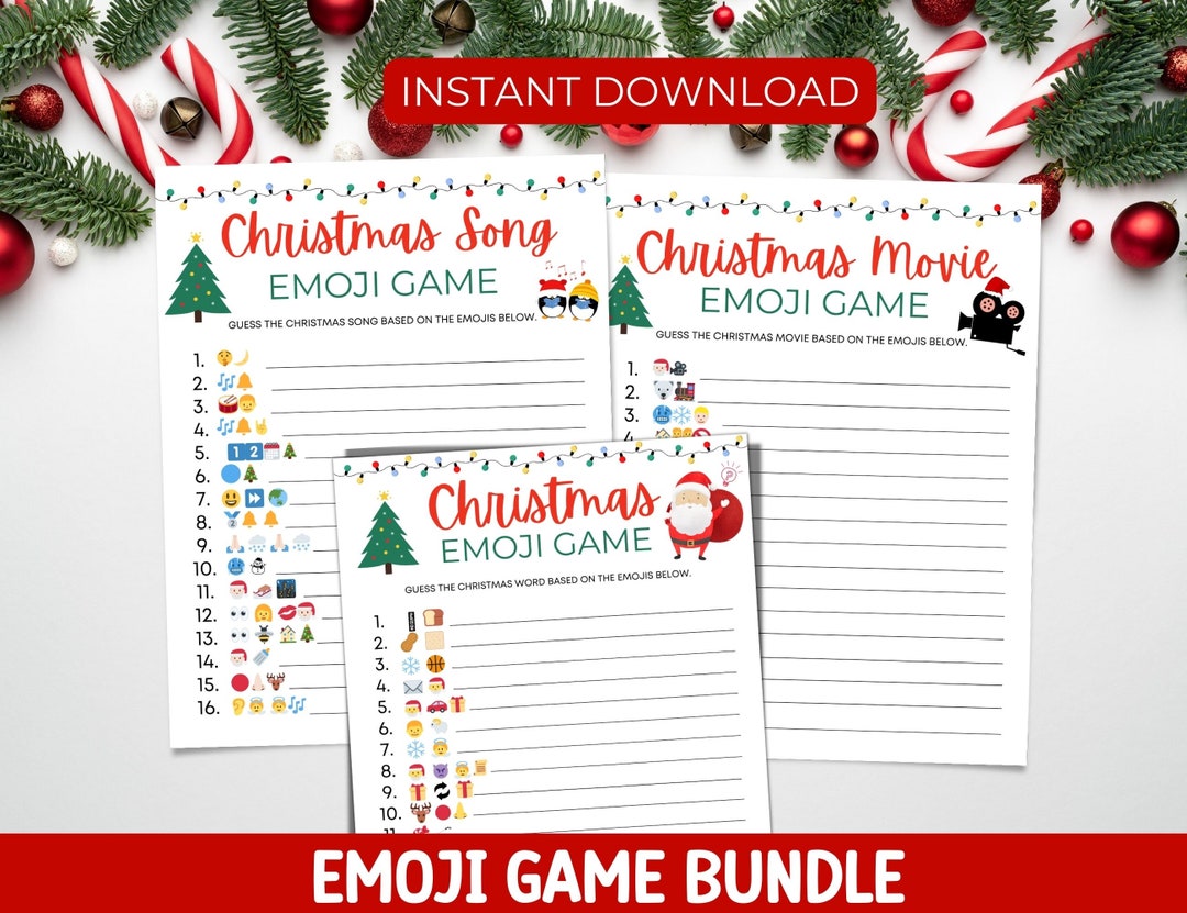 Christmas Emoji Pictionary, Christmas Emoji Game Bundle, Fun Christmas ...
