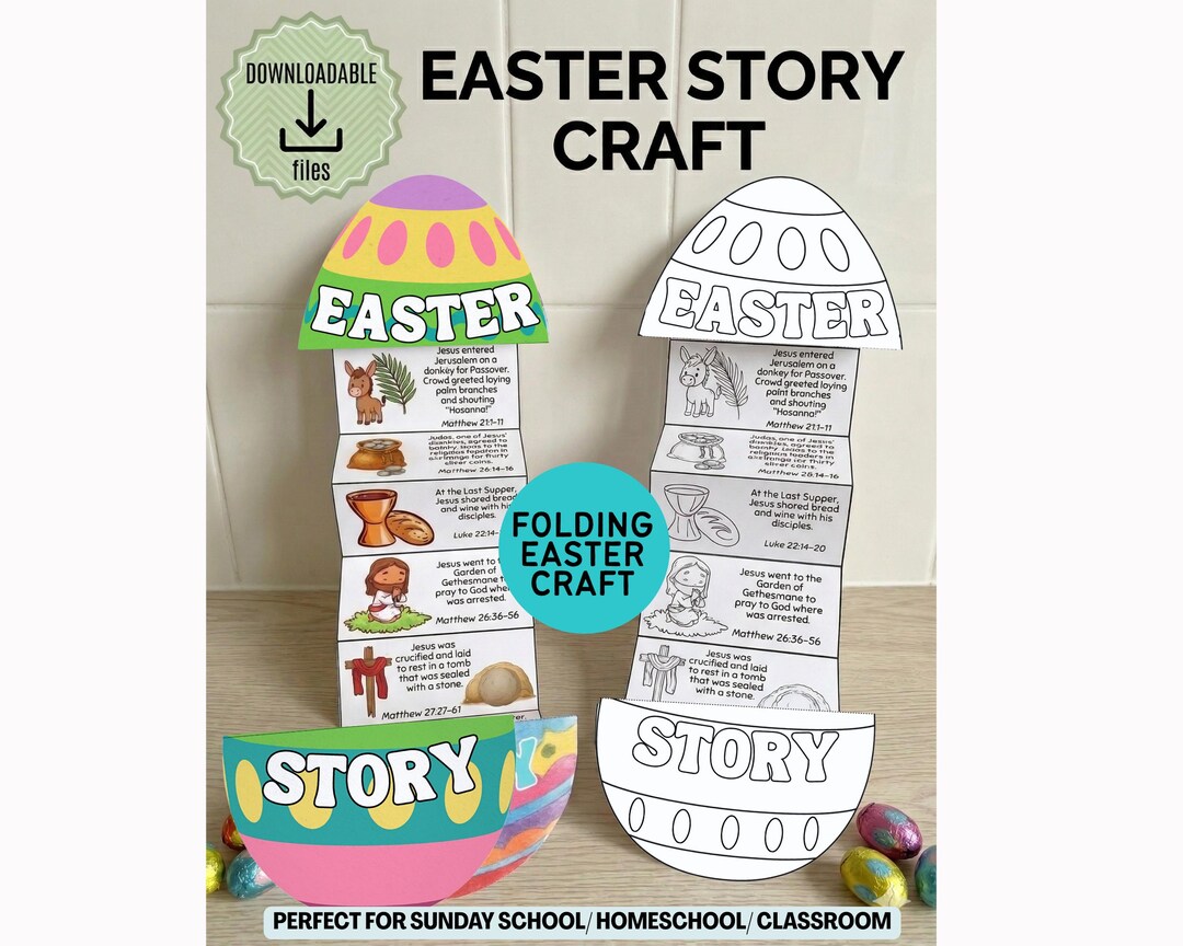 Easter Story Craft, Holy Week Timeline Activity, Foldable Bible Craft ...