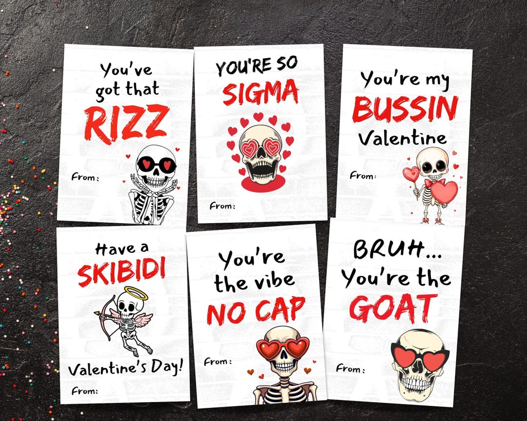 Slang Funny Valentine's Day Cards Kids, Boys Valentines Cards ...