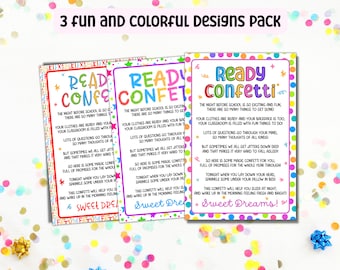 Back to School Ready Confetti Printable, First Day of School, Ready ...