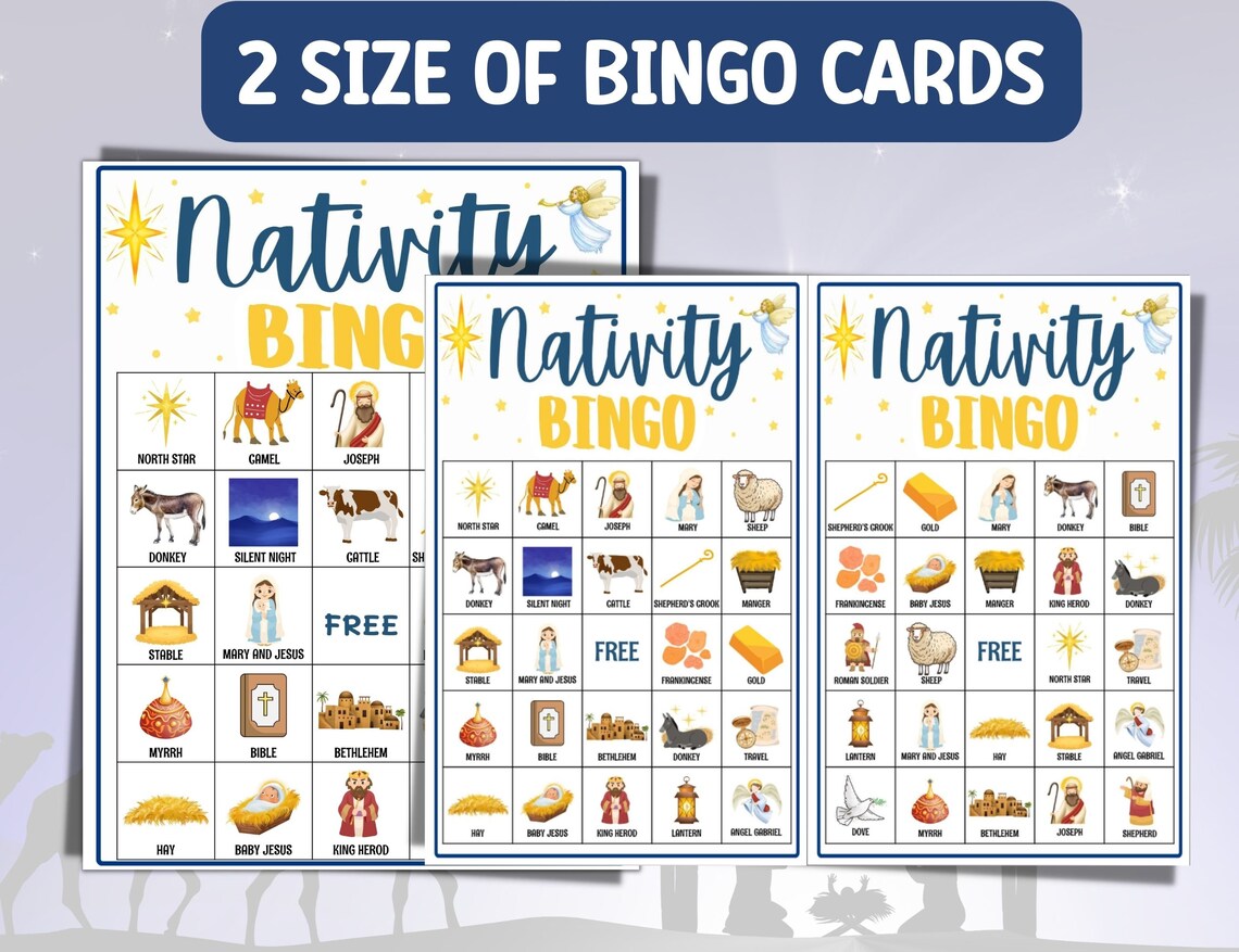 Nativity Bingo, Christmas Nativity Bingo, Printable Nativity Game ...