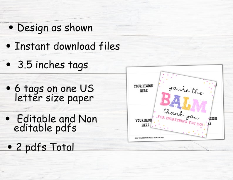 Lip Balm Tag, Teacher Appreciation Gift Tags, Teacher Thank You Tags ...